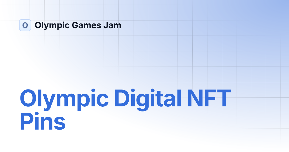Olympic Digital NFT Pins | Olympic Games Jam